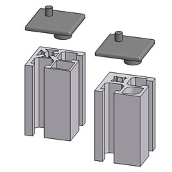 T-Slotted Aluminum Extrusion End Caps. Machine Guard Extrusion Covers