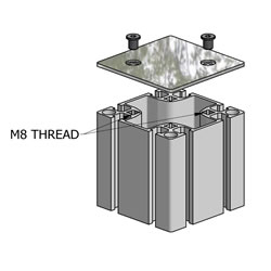 T-Slotted Aluminum Extrusion End Caps. Machine Guard Extrusion Covers