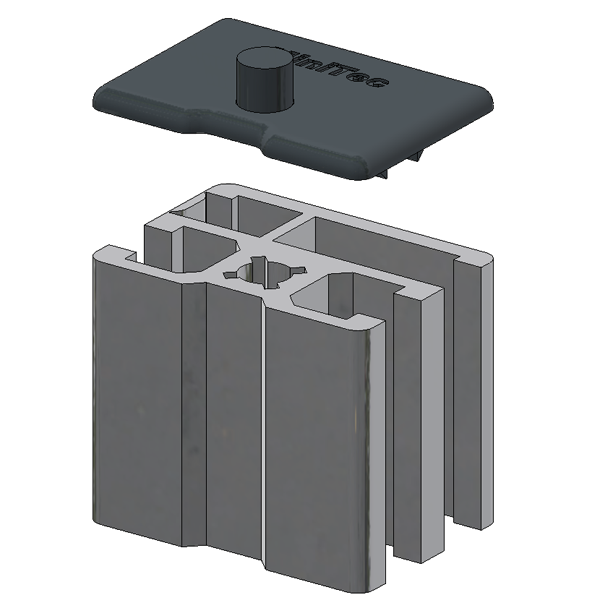 T-Slotted Aluminum Extrusion End Caps. Machine Guard Extrusion Covers