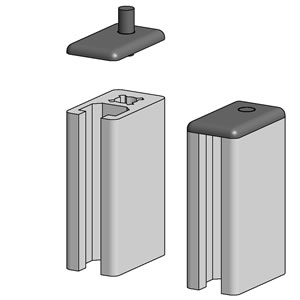 T-Slotted Aluminum Extrusion End Caps. Machine Guard Extrusion Covers